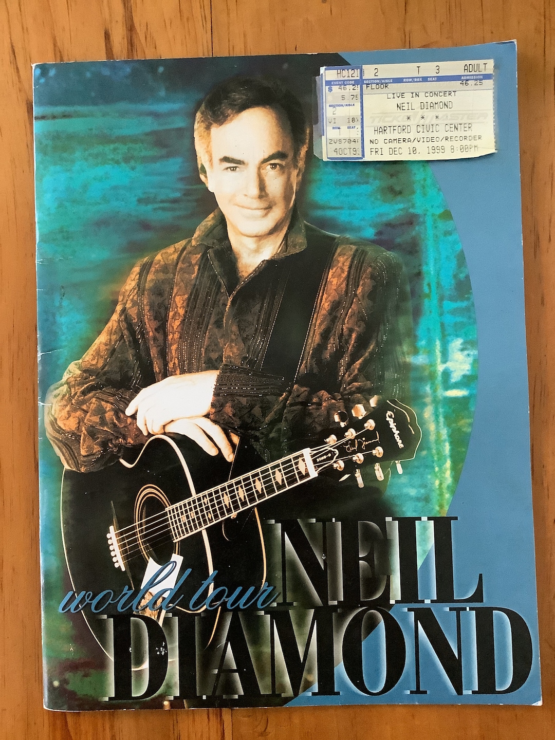 Neil Diamond World Tour Concert Booklet and Ticket, 1999, Hartford ...