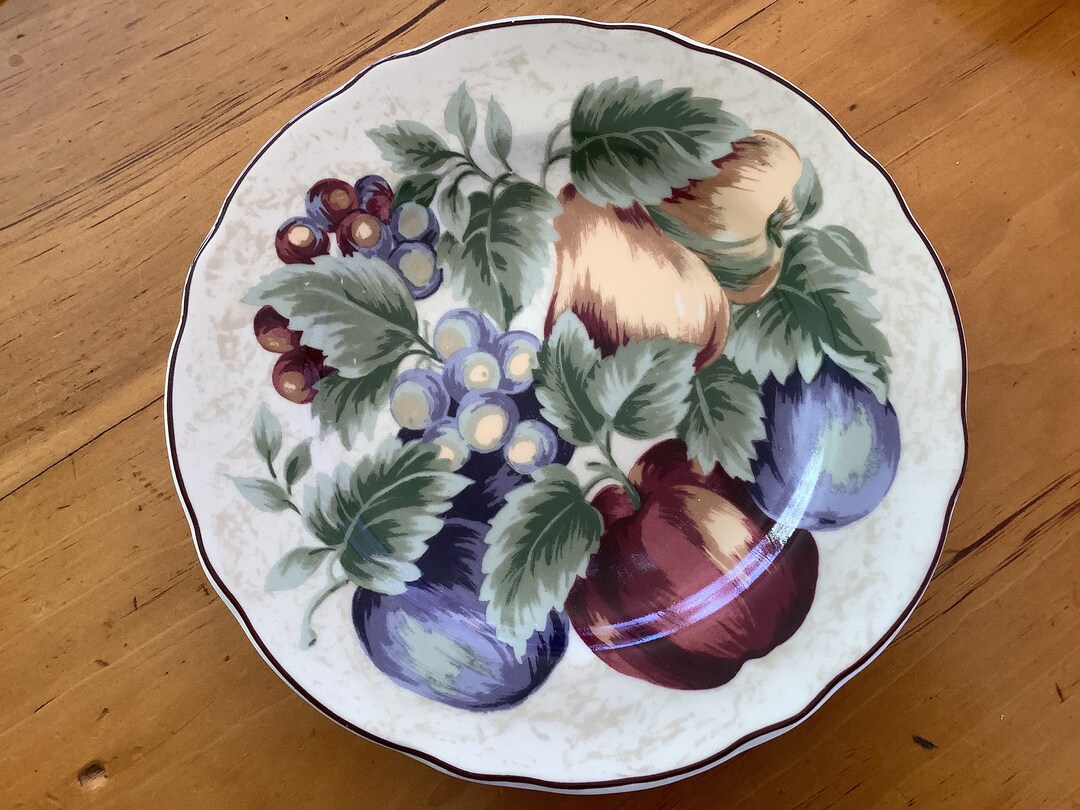 Noble Excellence Napa Valley Fruit Design Plate, 8 3/4 Inch Sandwich ...