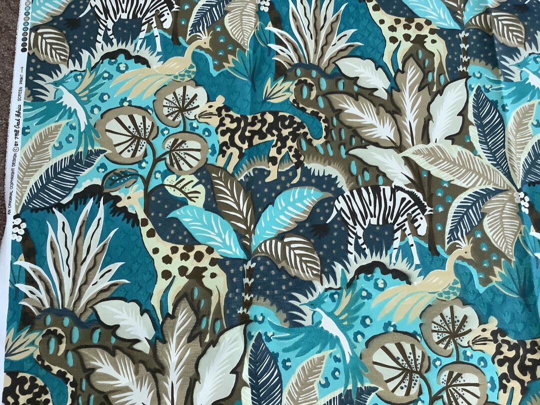 Fabric Decorator, Mill Creek Fabrics, Jungle Animals, Giraffe, Leopard ...