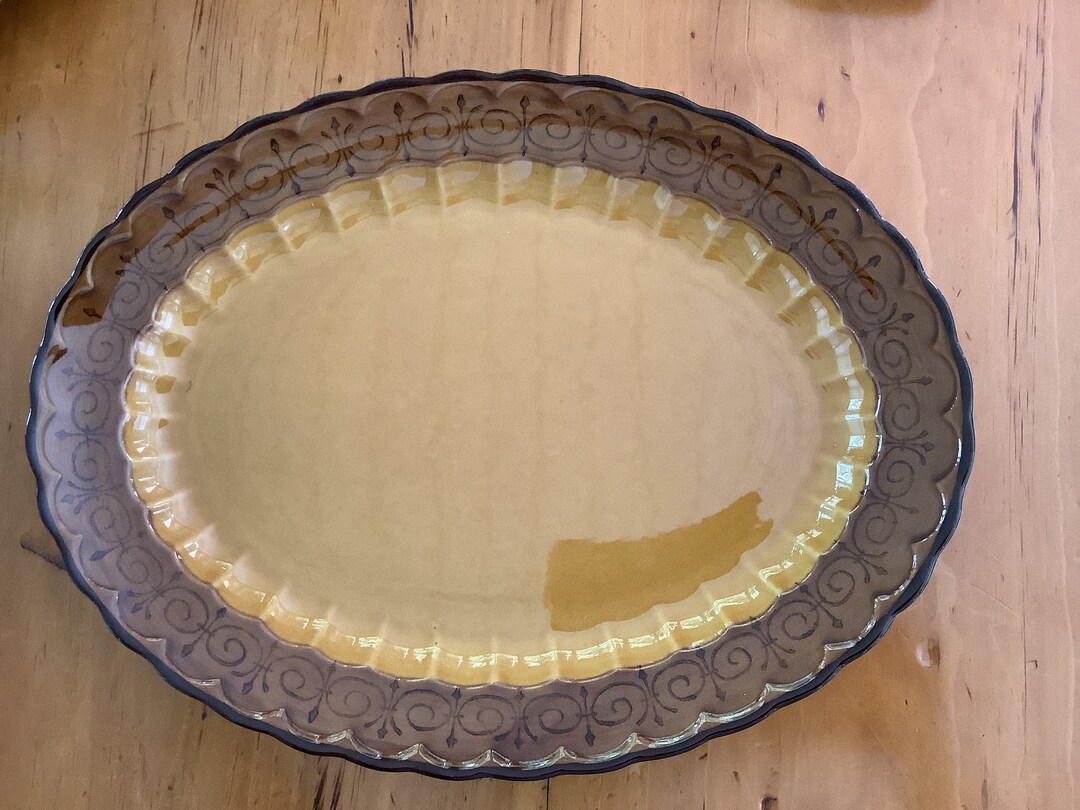 Vernon Ware Platter, Large 14 Inch, Poppytrail, San Fernando Gold ...