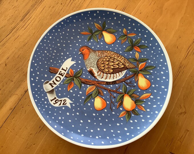 Noel, 1972, Plate Partridge in a Pear Tree, J.C. Penney, 8 1/4 Inch - Etsy