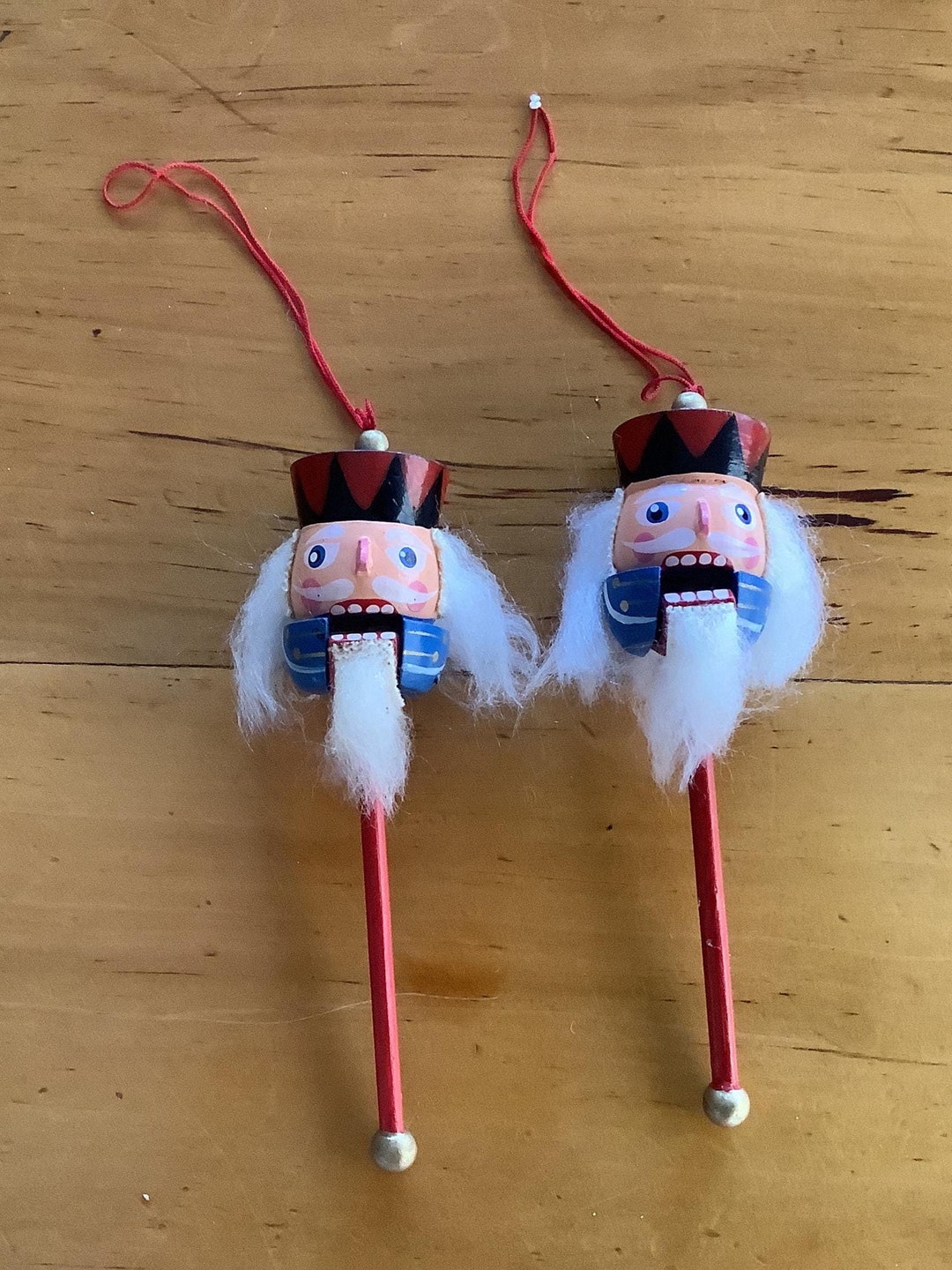 Ornament Nutcrackers on a Stick, Set of 2, 5 Inch Long - Etsy