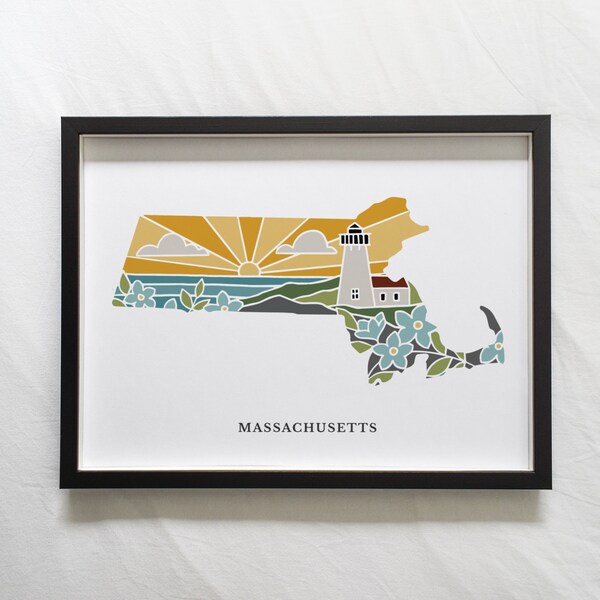 Massachusetts Poster - Etsy