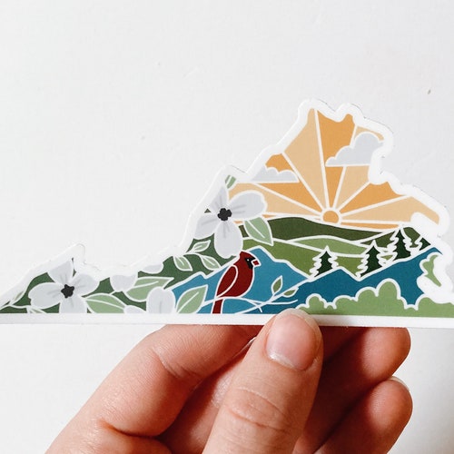 Virginia Vinyl Sticker Virginia State Decal Chincoteague - Etsy