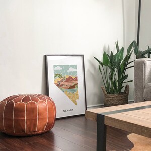 Nevada Physical Art Print | State Wall Art | 5x7, 8x10, 11x14, 16x20 ...