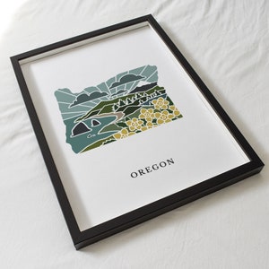 Oregon Art Print | State Wall Art | 5x7, 8x10, 11x14, 16x20 Archival ...