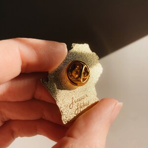 Wisconsin Enamel Pin | Gold Soft Enamel Pin | Illustrated United State ...