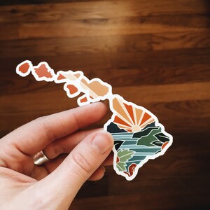 Hawaii Weatherproof Sticker Durable Vinyl Decal Hawaii Outline ...
