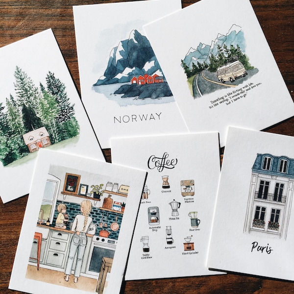 Illustrated Postcard - Etsy