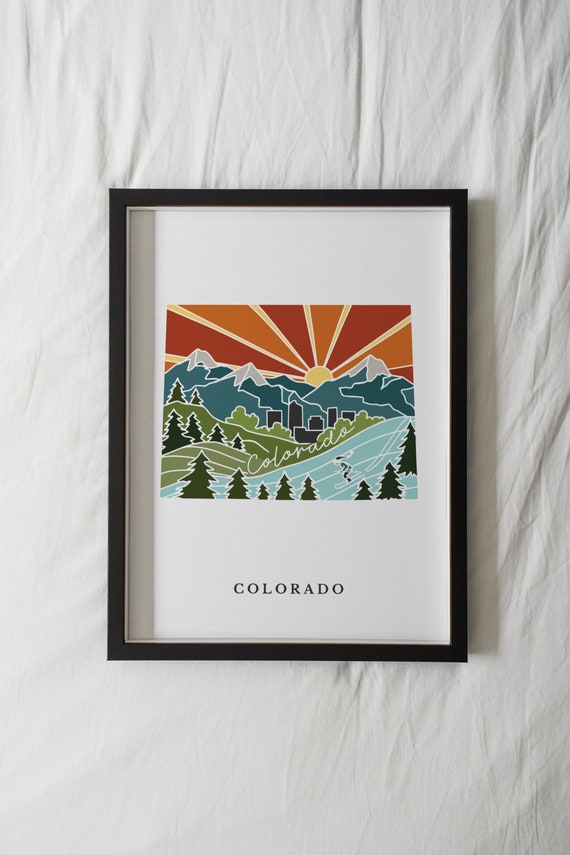 Colorado Physical Art Print State Wall Art 5x7 8x10 - Etsy