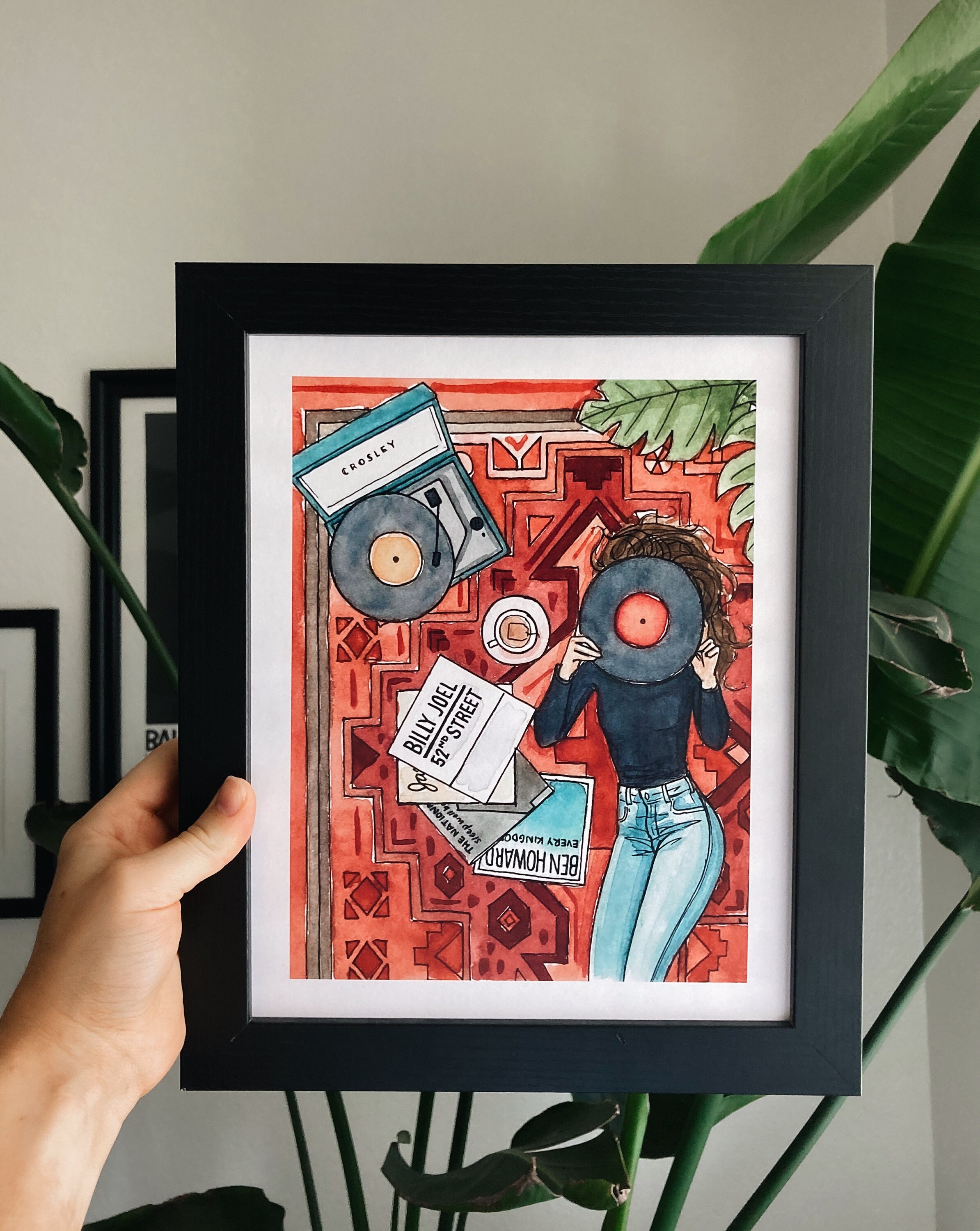 Record Print Watercolor Illustration Wall Art 8x10 - Etsy