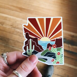 Arizona Weatherproof Sticker Durable Vinyl Decal Arizona Outline ...