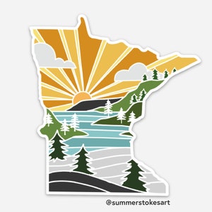 Minnesota Weatherproof Sticker Durable Vinyl Decal High Quality State ...