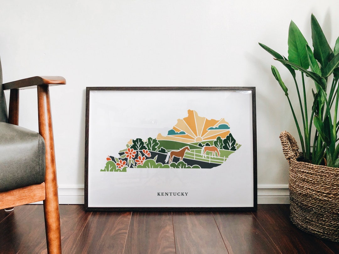 Kentucky Physical Art Print | State Wall Art | 5x7, 8x10, 11x14, 16x20 ...
