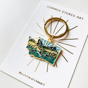 Washington Soft Enamel Keychain | Washington Outline Key Ring ...