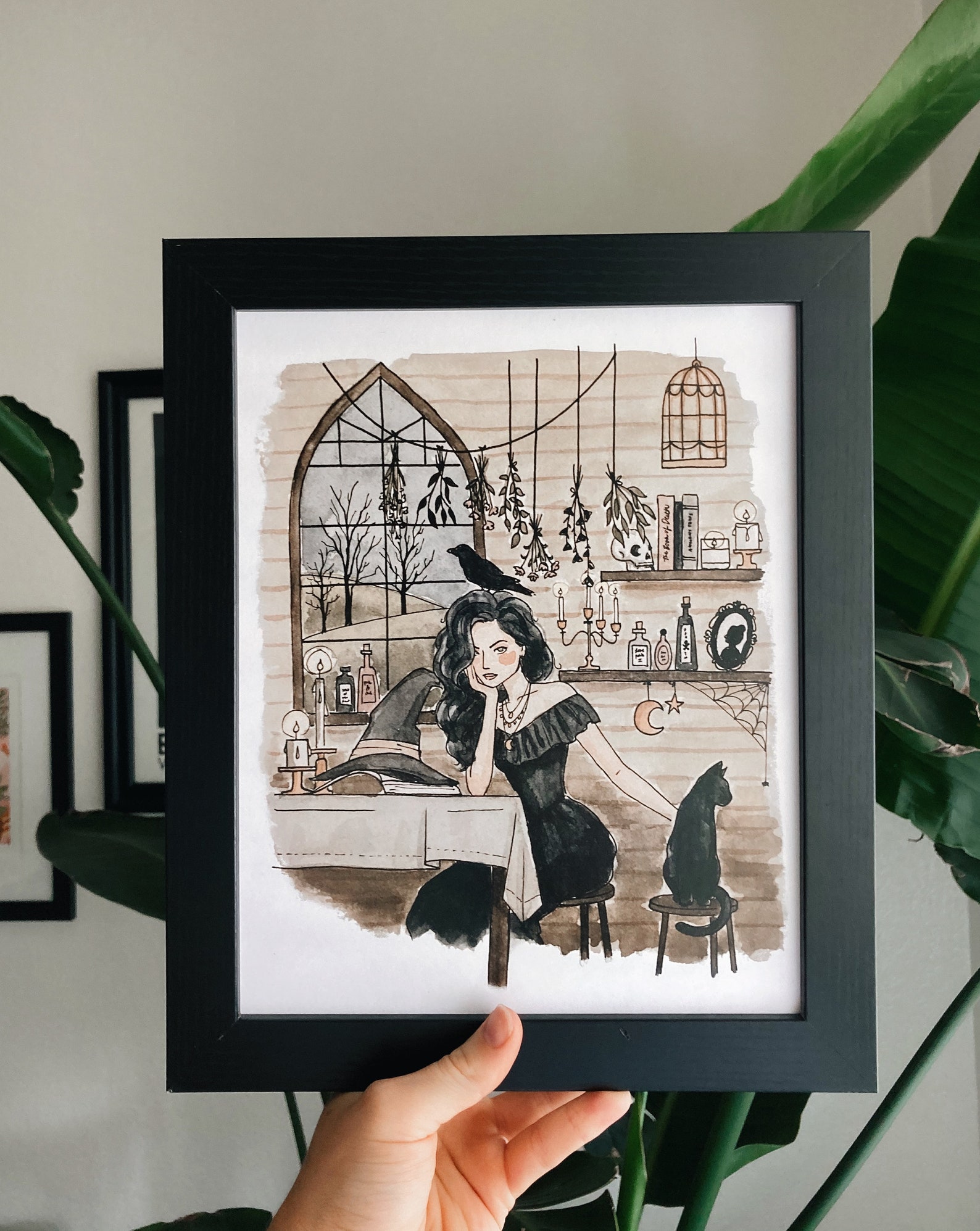 Witch Print Watercolor Illustration Wall Art 8x10 | Etsy
