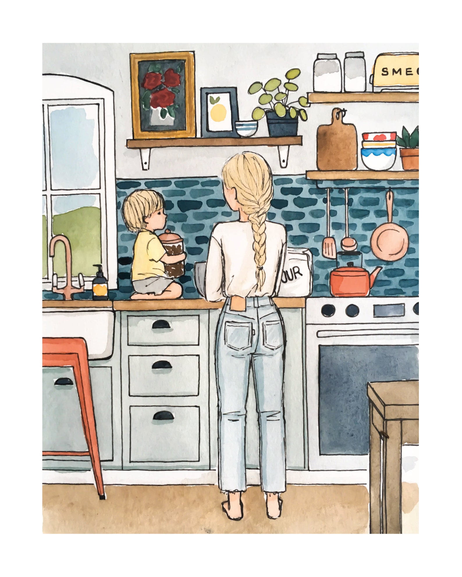 Kitchen Print Watercolor Illustration Wall Art | Etsy