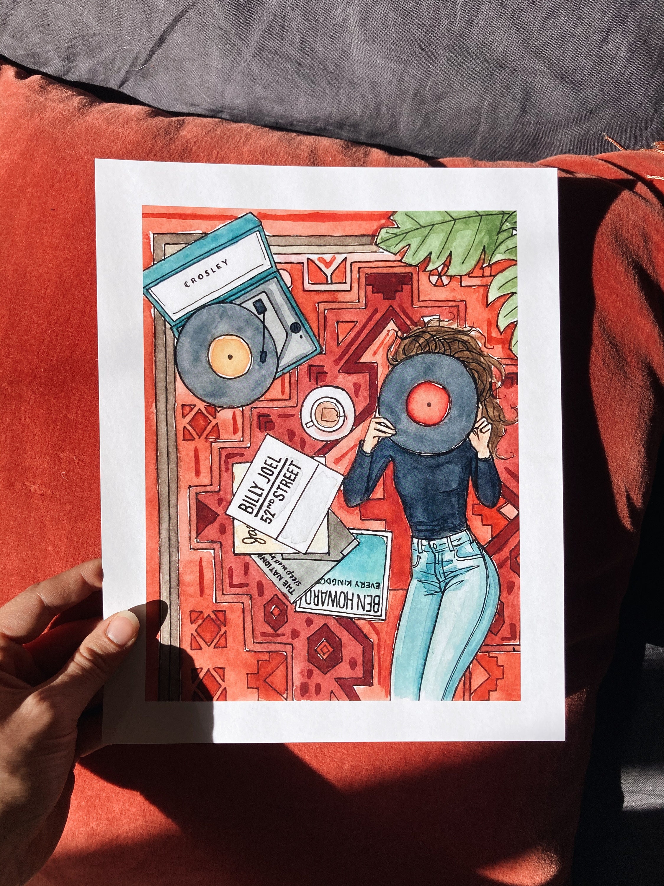 Record Print Watercolor Illustration Wall Art 8x10 - Etsy