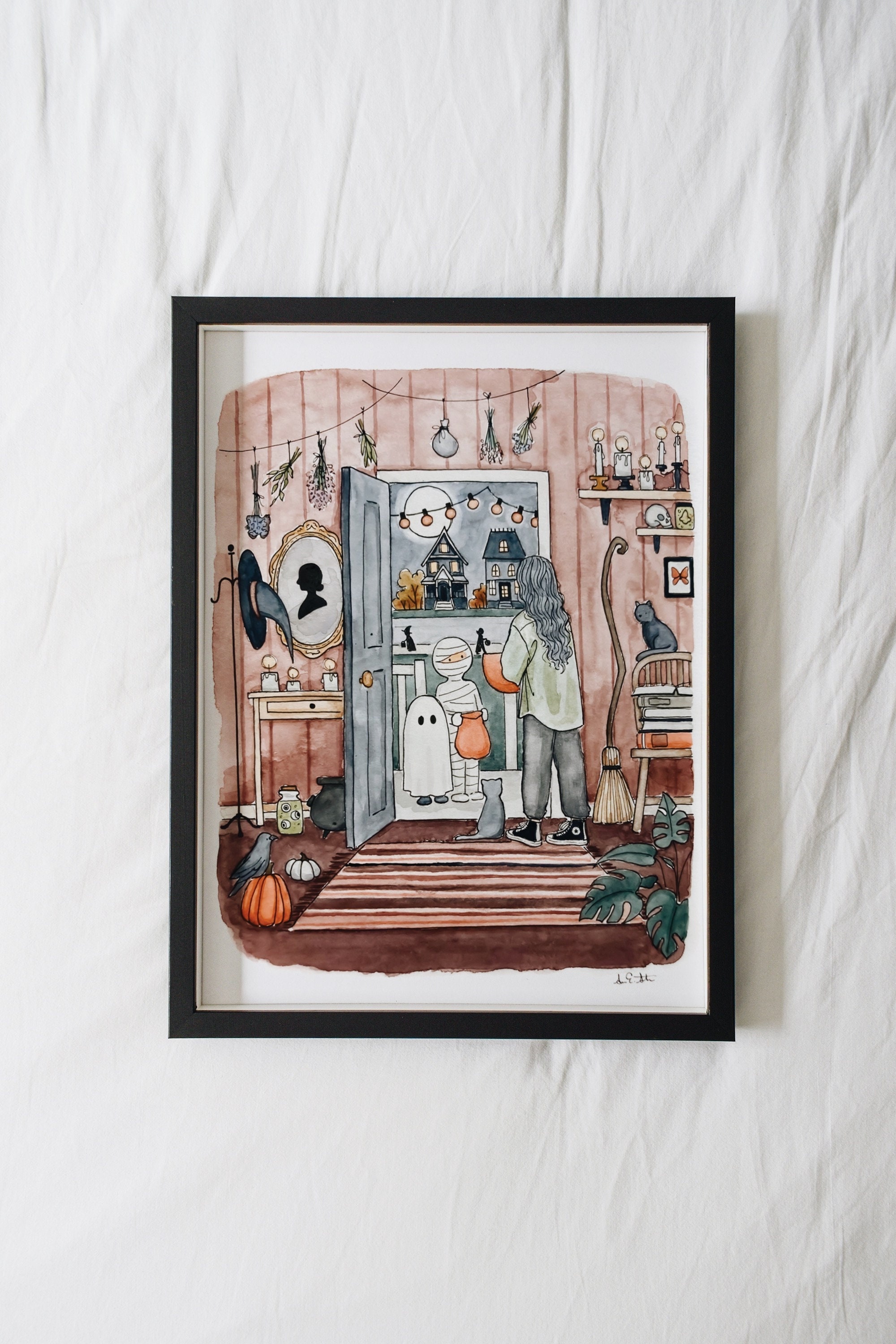Witch Print Halloween Print Watercolor Illustration Wall - Etsy