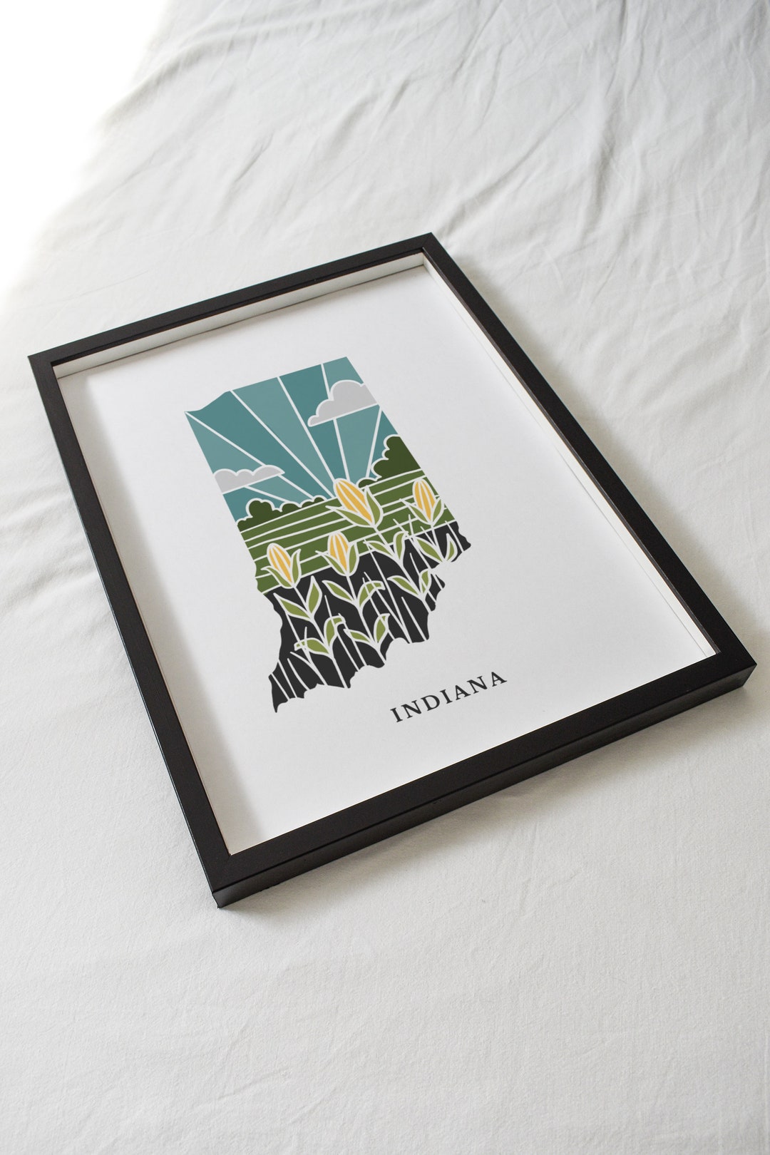 Indiana Art Print | State Wall Art | 5x7, 8x10, 11x14, 16x20 Archival ...