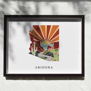 Arizona Art Print | State Wall Art | 5x7, 8x10, 11x14, 16x20 Archival ...