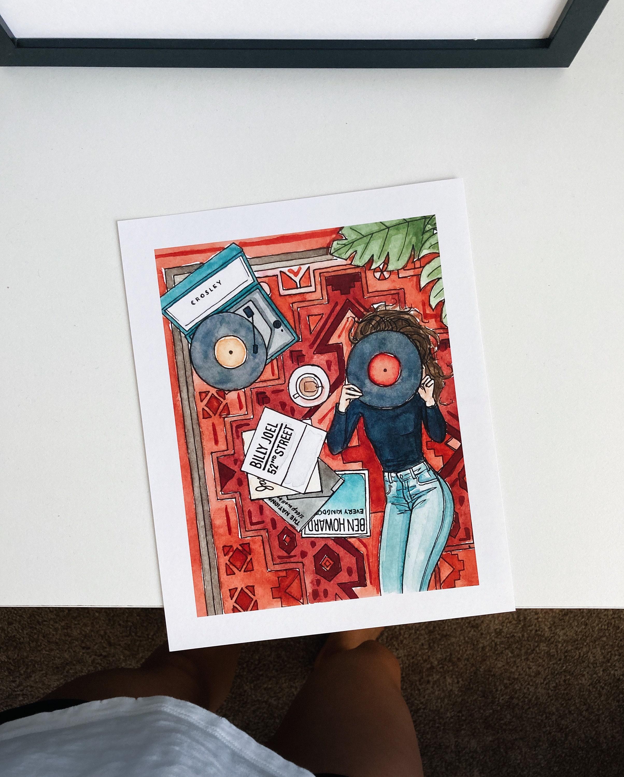 Record Print Watercolor Illustration Wall Art 8x10 - Etsy