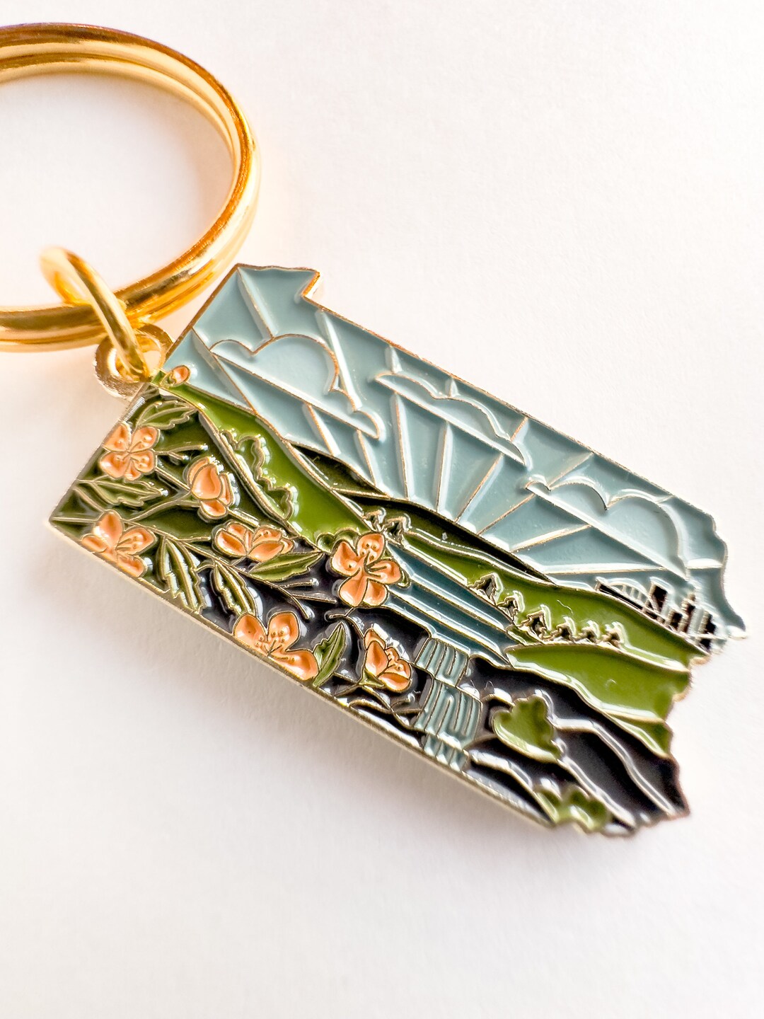 Pennsylvania Soft Enamel Keychain | Washington Outline Key Ring ...