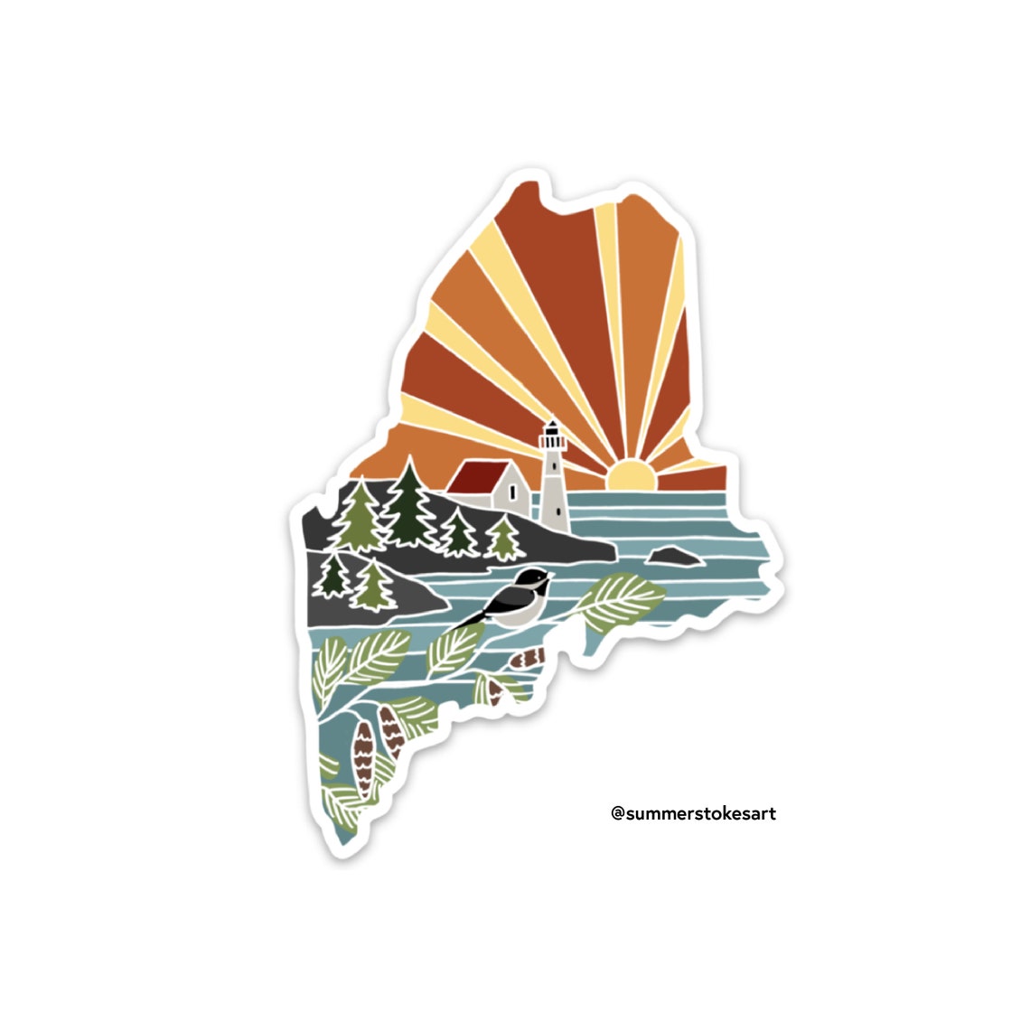 Maine Durable Sticker High Quality Bumper Sticker United | Etsy