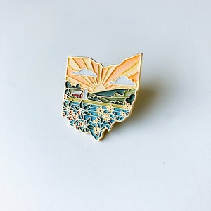 Ohio Enamel Pin | Gold Soft Enamel Pin | Illustrated United State Pin ...