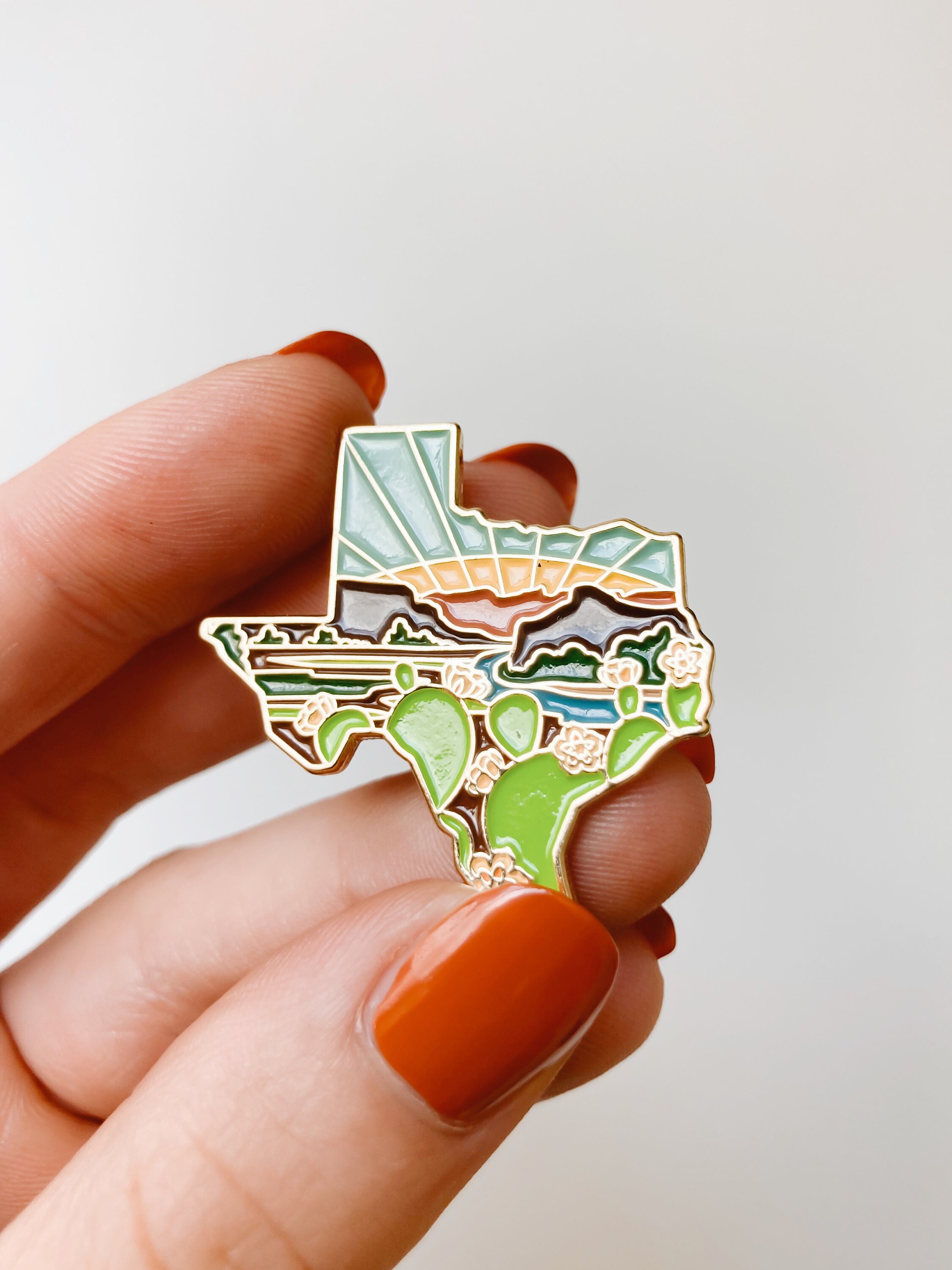Texas Enamel Pin Gold Soft Enamel Pin Illustrated United - Etsy