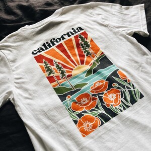 California Poppy T-shirt Front & Back | Graphic Tee | Unisex California ...