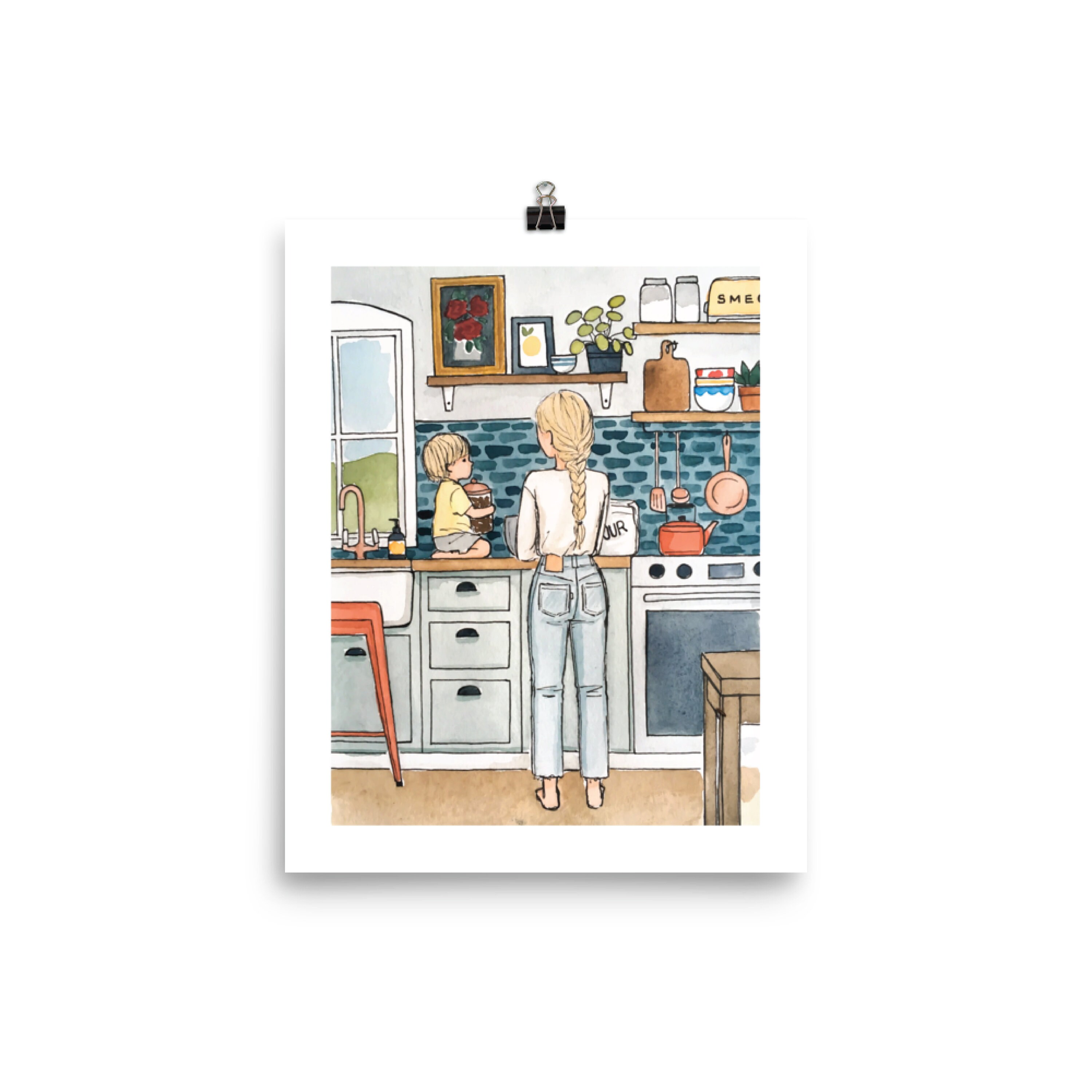 Kitchen Print Watercolor Illustration Wall Art | Etsy