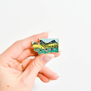 Washington Enamel Pin Gold Soft Enamel Pin Illustrated United State Pin ...