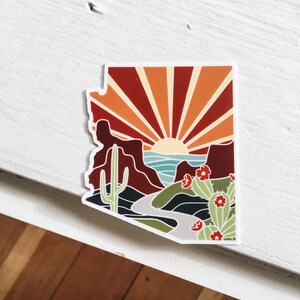 Arizona Weatherproof Sticker Durable Vinyl Decal Arizona Outline ...