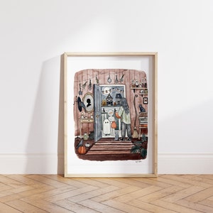 Witch Print | Halloween Print | Watercolor Illustration | Wall Art ...