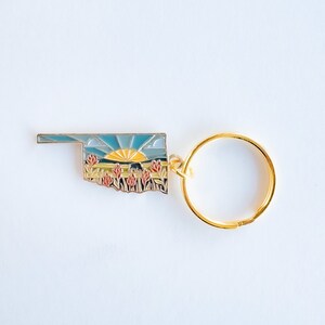 Oklahoma Soft Enamel Keychain | Oklahoma Outline Key Ring | Illustrated ...