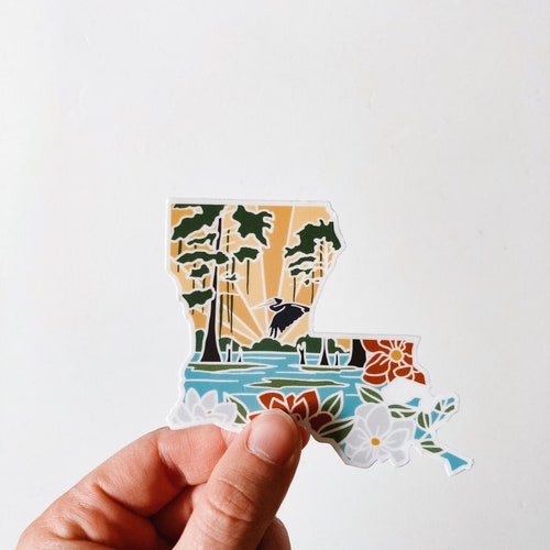 Louisiana Magnolia Vinyl Sticker - Etsy