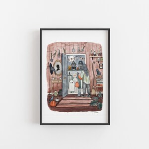 Witch Print | Halloween Print | Watercolor Illustration | Wall Art ...