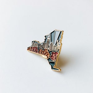 New York Enamel Pin | Gold Soft Enamel Pin | Illustrated United States ...