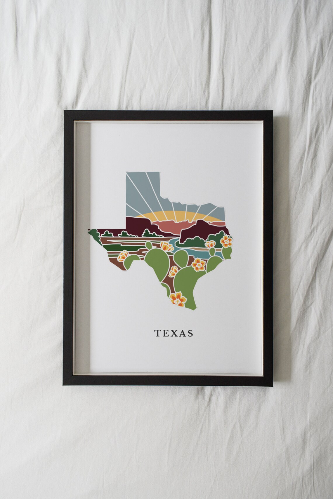 Texas Art Print State Wall Art 5x7 8x10 11x14 16x20 - Etsy