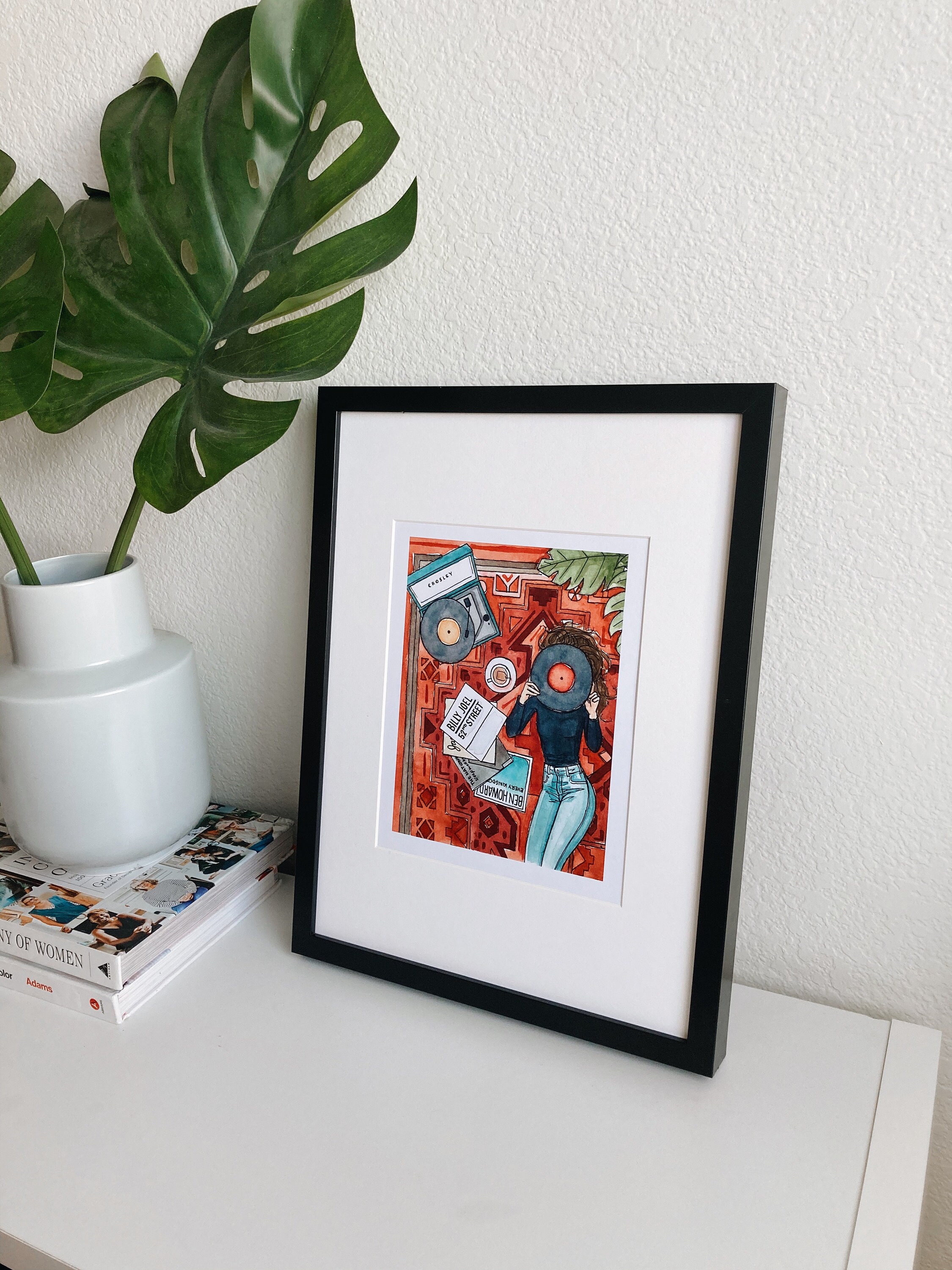 Record Print Watercolor Illustration Wall Art 8x10 - Etsy