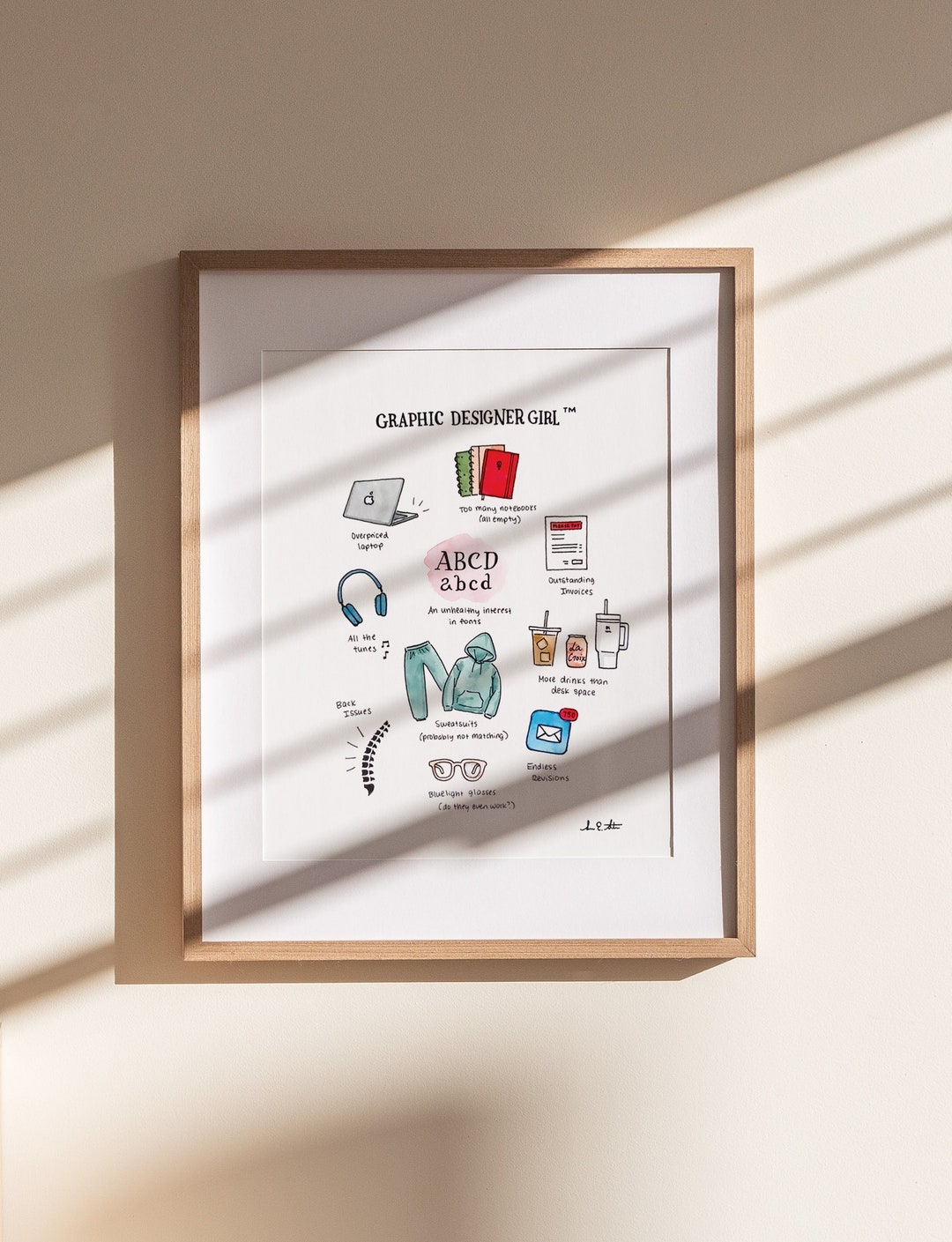 Graphic Designer Physical Wall Art Print | Watercolor Poster for ...