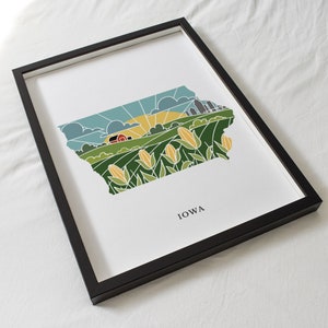 Iowa Physical Art Print | State Wall Art | 5x7, 8x10, 11x14, 16x20 ...