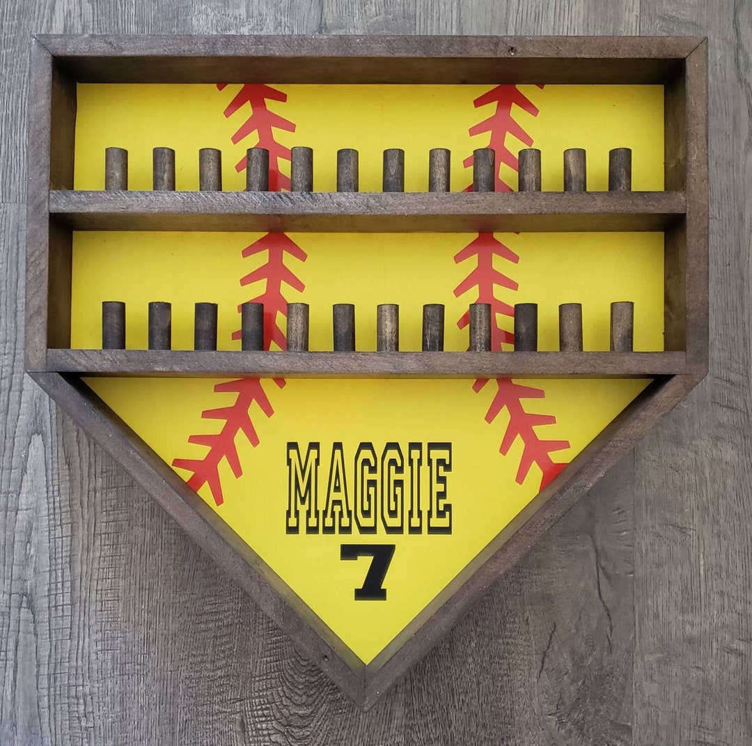 READY TO SHIP -softball Ring Display: Homeplate, 24 Rings, Personalized ...