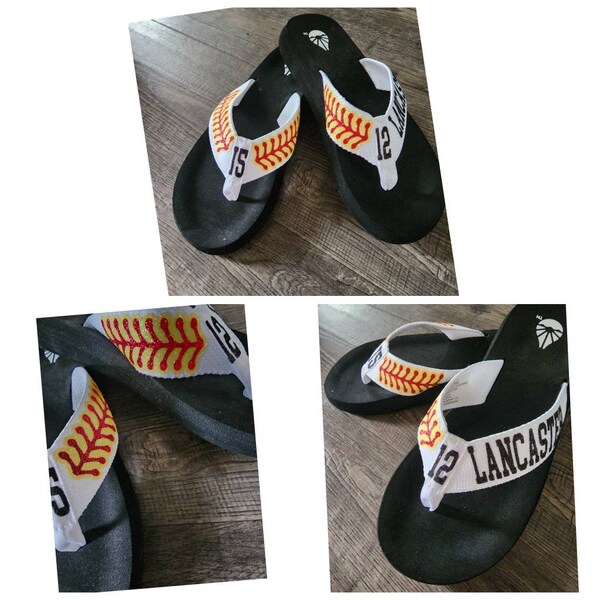 Baseball Flip Flops - Etsy