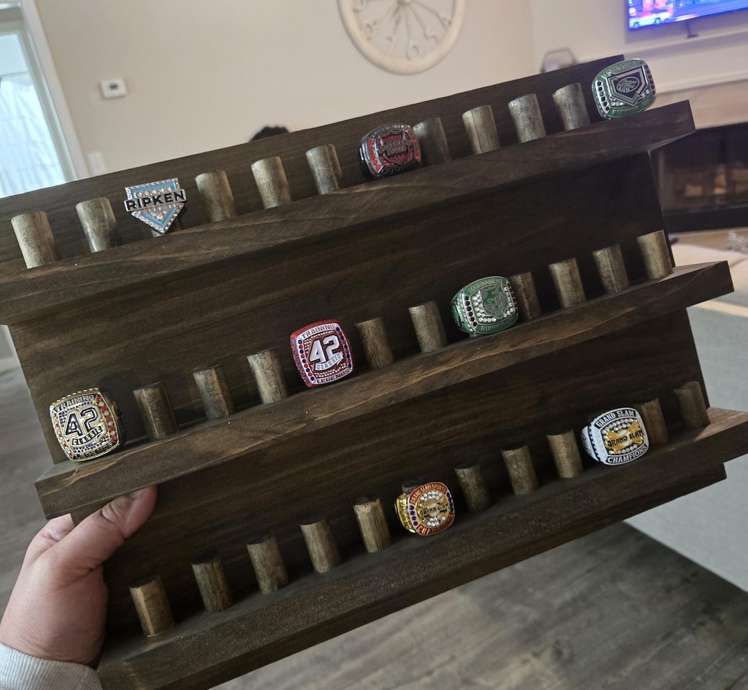 36-ring Baseball/softball Display – Wooden Championship Ring Holder - Etsy