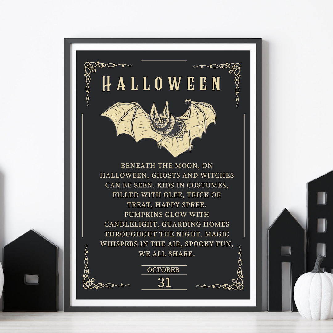 Halloween Spooky Poem Quote Art Instant Digital Download PNG & JPEG ...