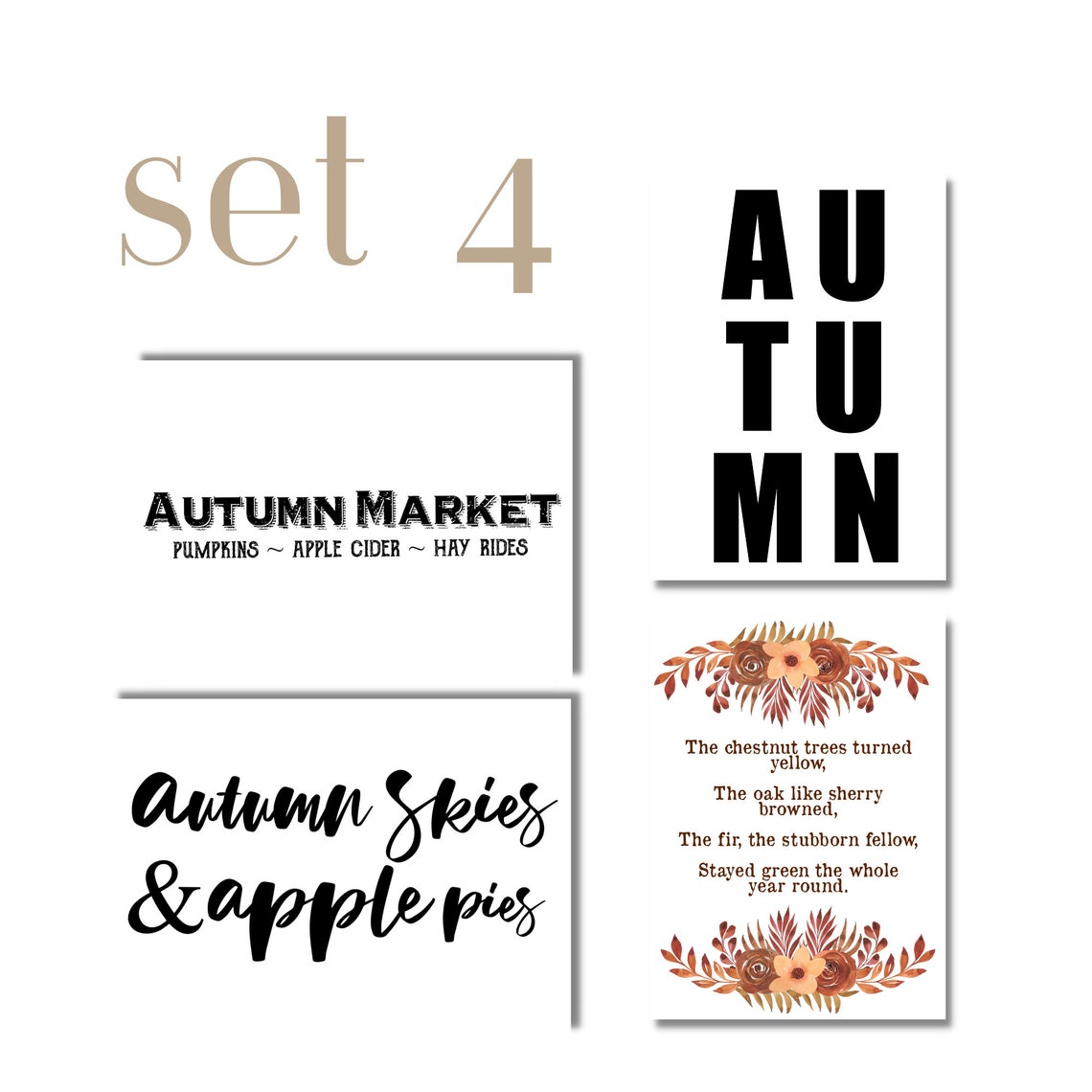 30+ Fall Farmhouse Printable Bundle | Autumn Wall Quotes PNG | Rustic ...
