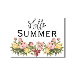 Hello Summer Printable Art - Digital Download of PNG/JPEG Graphics for ...