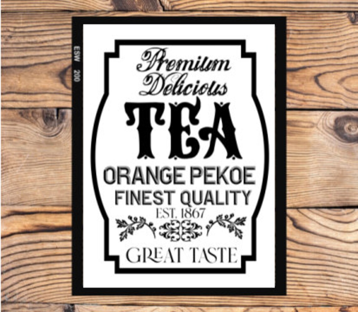 Antique Tea Label Instant PNG JPEG Digital Download Printable - Etsy